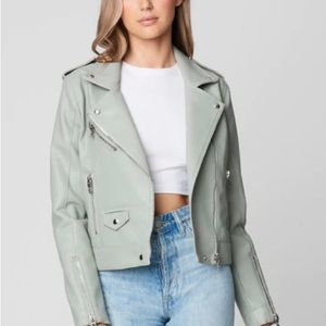 Blank NYC | Jackets & Coats | Blank Nyc Motojacket Jacket Faux Leather Jacket Pale Sage Green ...